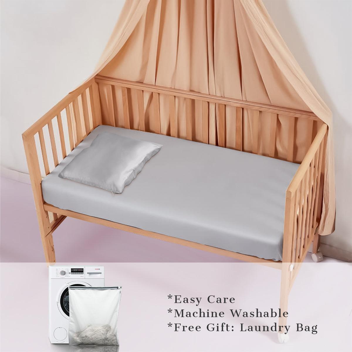 23mm 6A+ 100% Mulberry Silk Fitted Sheet Set 2pcs Crib | Toddler With ...